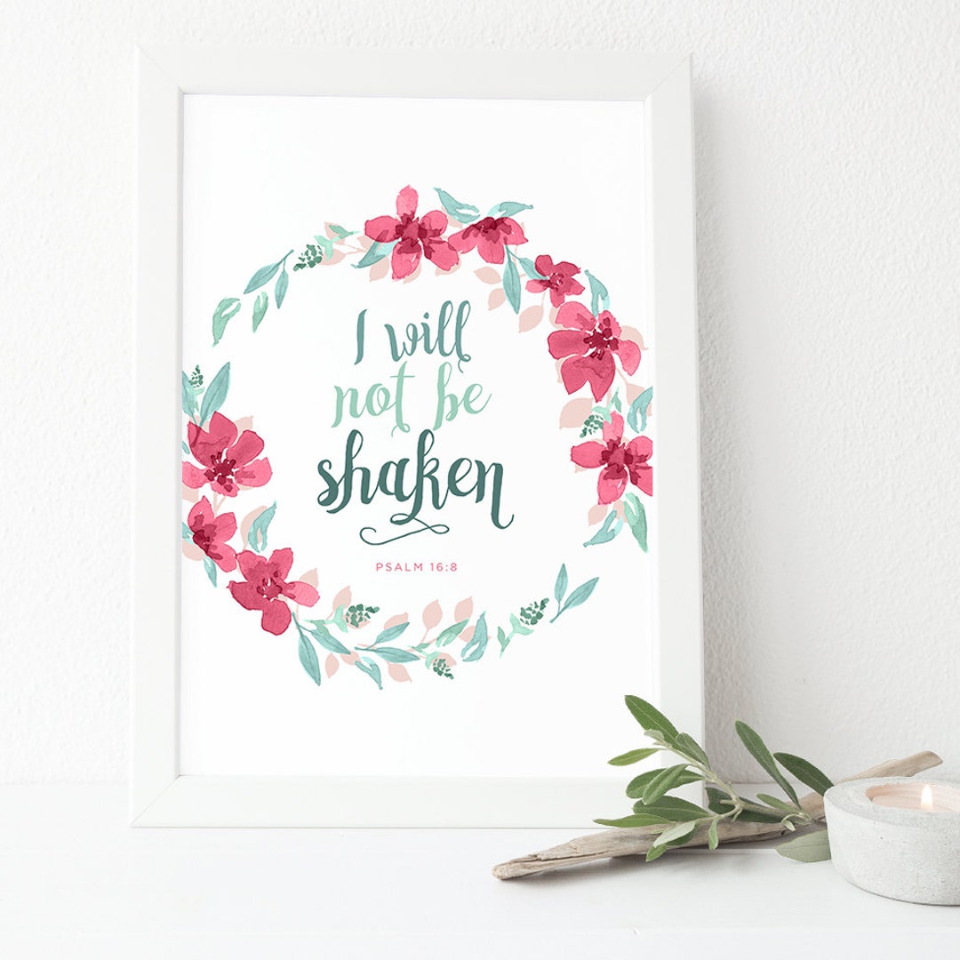 INSTANT DOWNLOAD, Psalm 16:8, Bible Verse Wall Art, Scripture Print ...