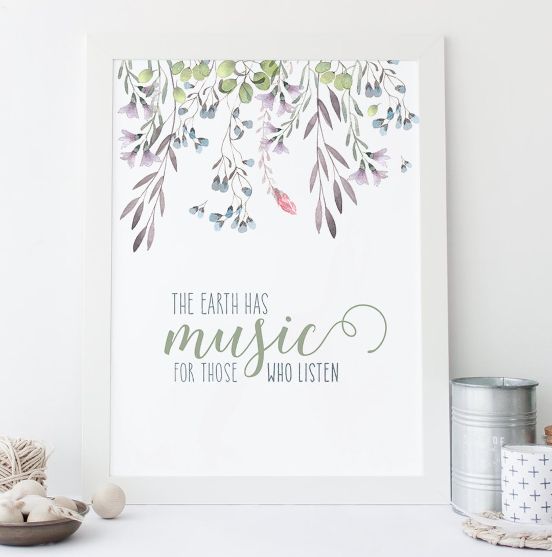 INSTANT DOWNLOAD - Earth Has Music Print - Printable Wall Art - Digital ...