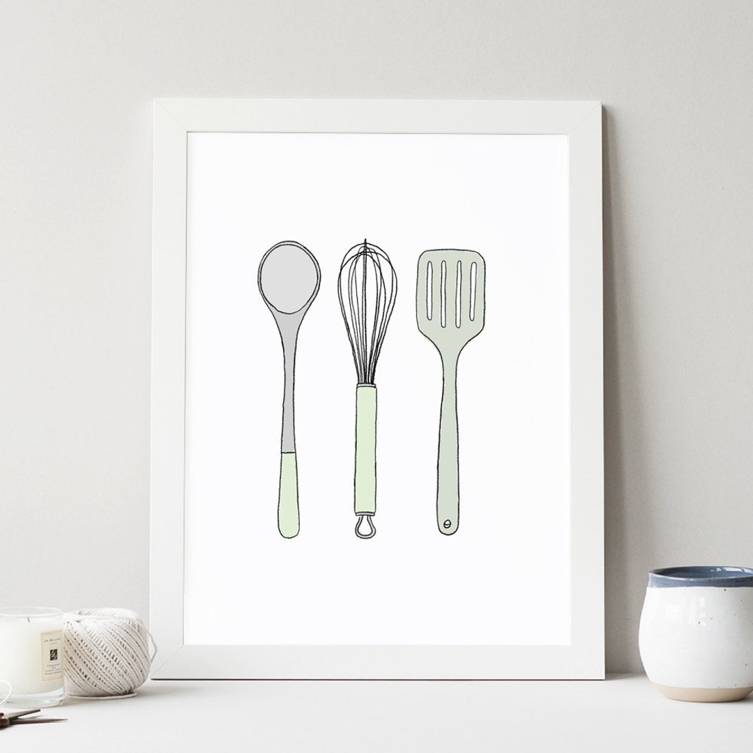 Kitchen Tools Printable, Instant Download, Original Illustration ...