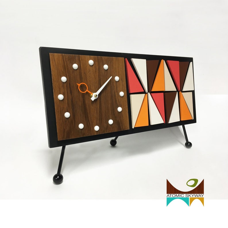 Mid Century Modern Mod Clock skylark | Etsy