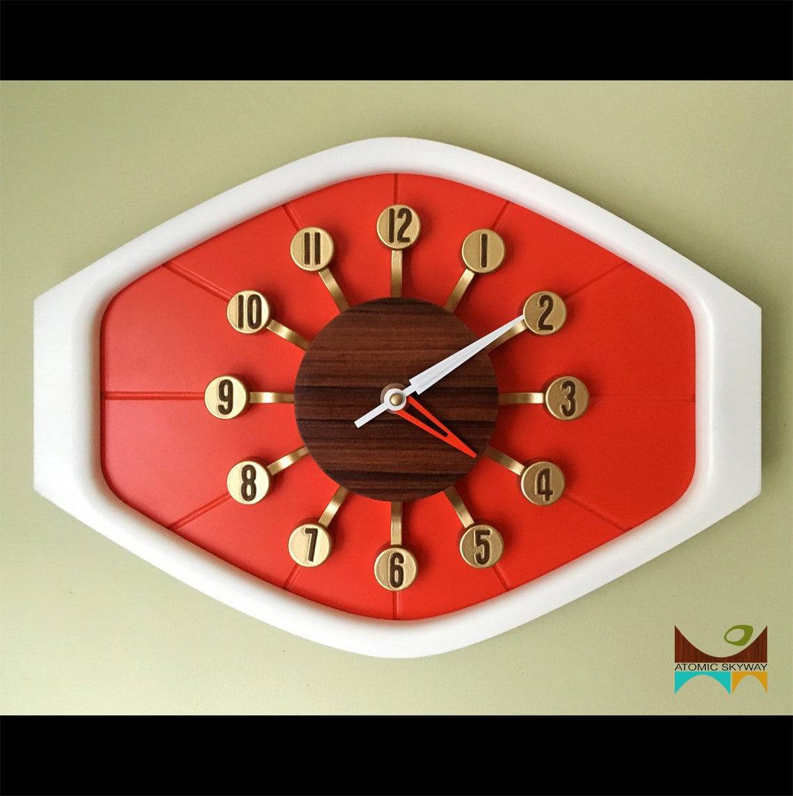 Mid Century Modern Mod Clock 402 - Etsy