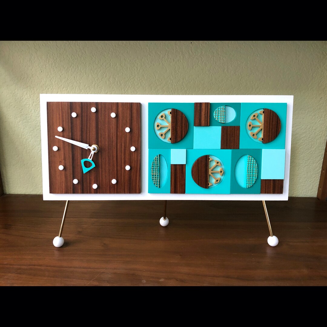 Mid Century Modern Mod Clock "skylark White” Series 3 - Etsy