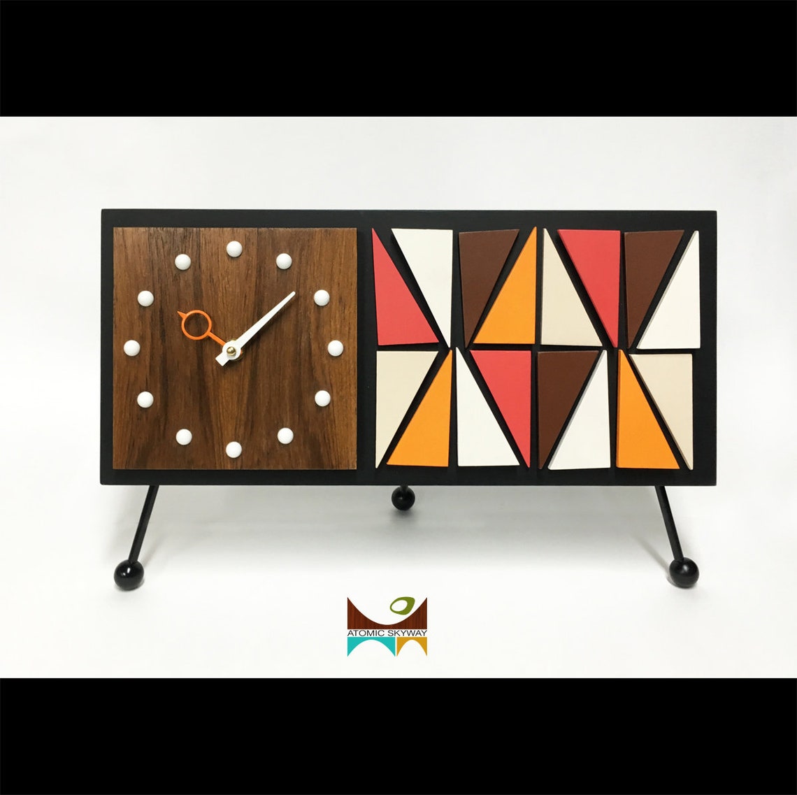 Mid Century Modern Mod Clock skylark | Etsy