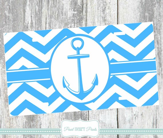 Teal And White Chevron Anchor