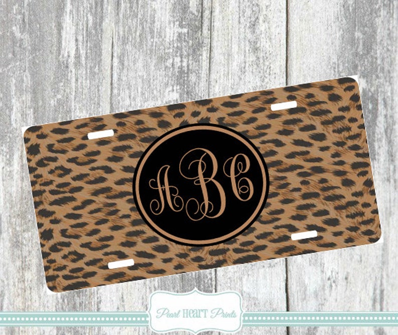 PERSONALIZED LICENSE PLATE Leopard Print Car Tags Monogrammed Animal ...