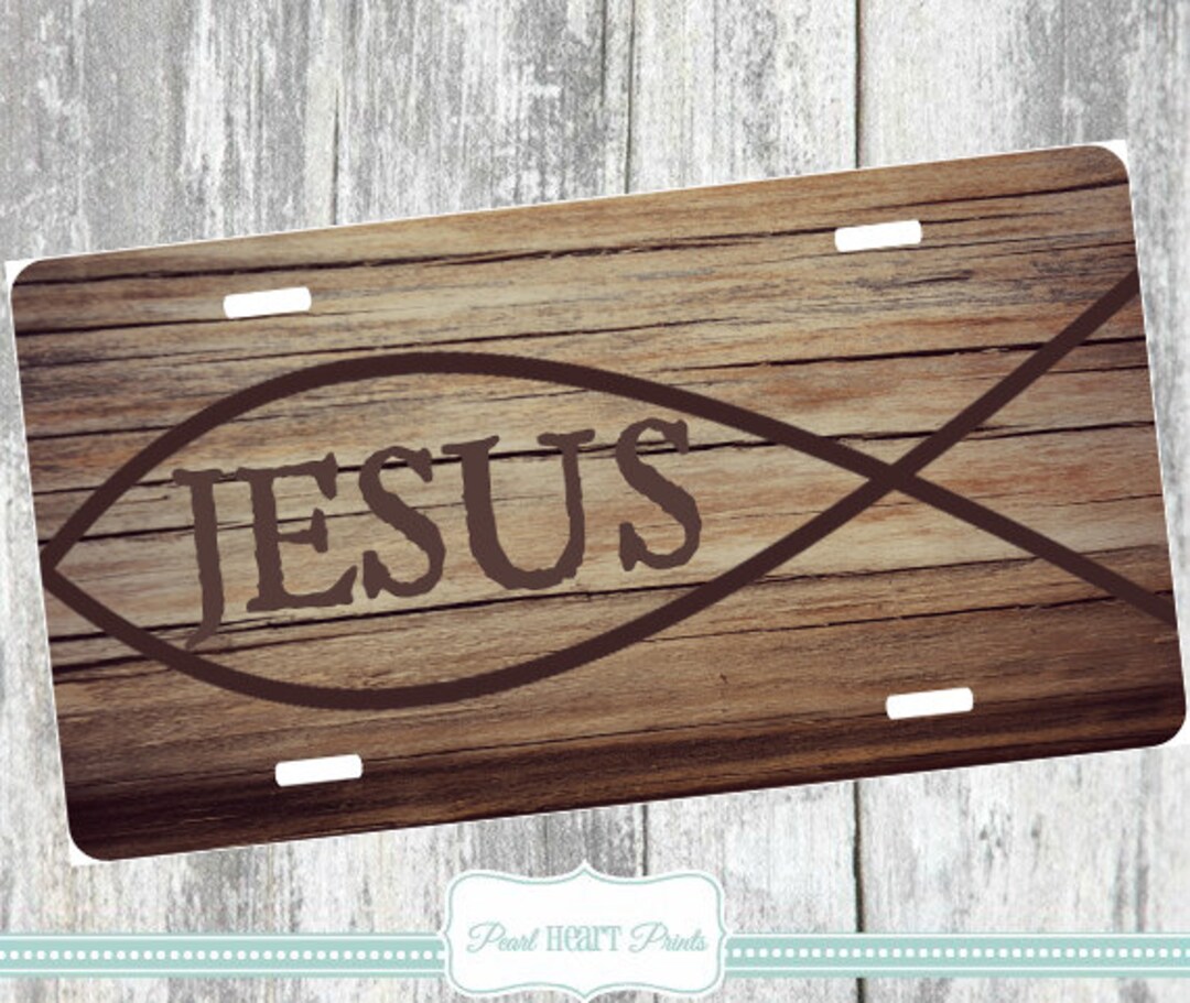 JESUS FISH LICENSE Plate Car Tag Ichthys Car Tag Religious License ...