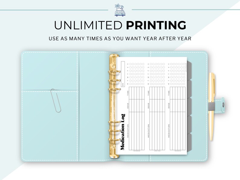 Medication Log Tracker Prescription Printable Daily Pill Reminder ...