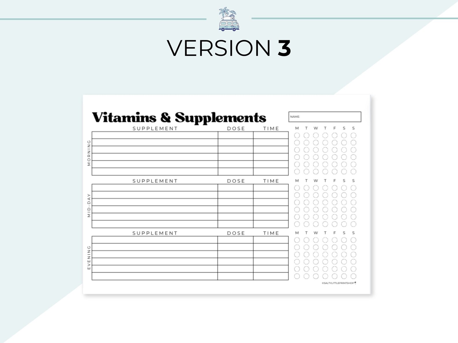 Supplement Tracker Printable Supplement Guide Organizer Vitamin Tracker ...