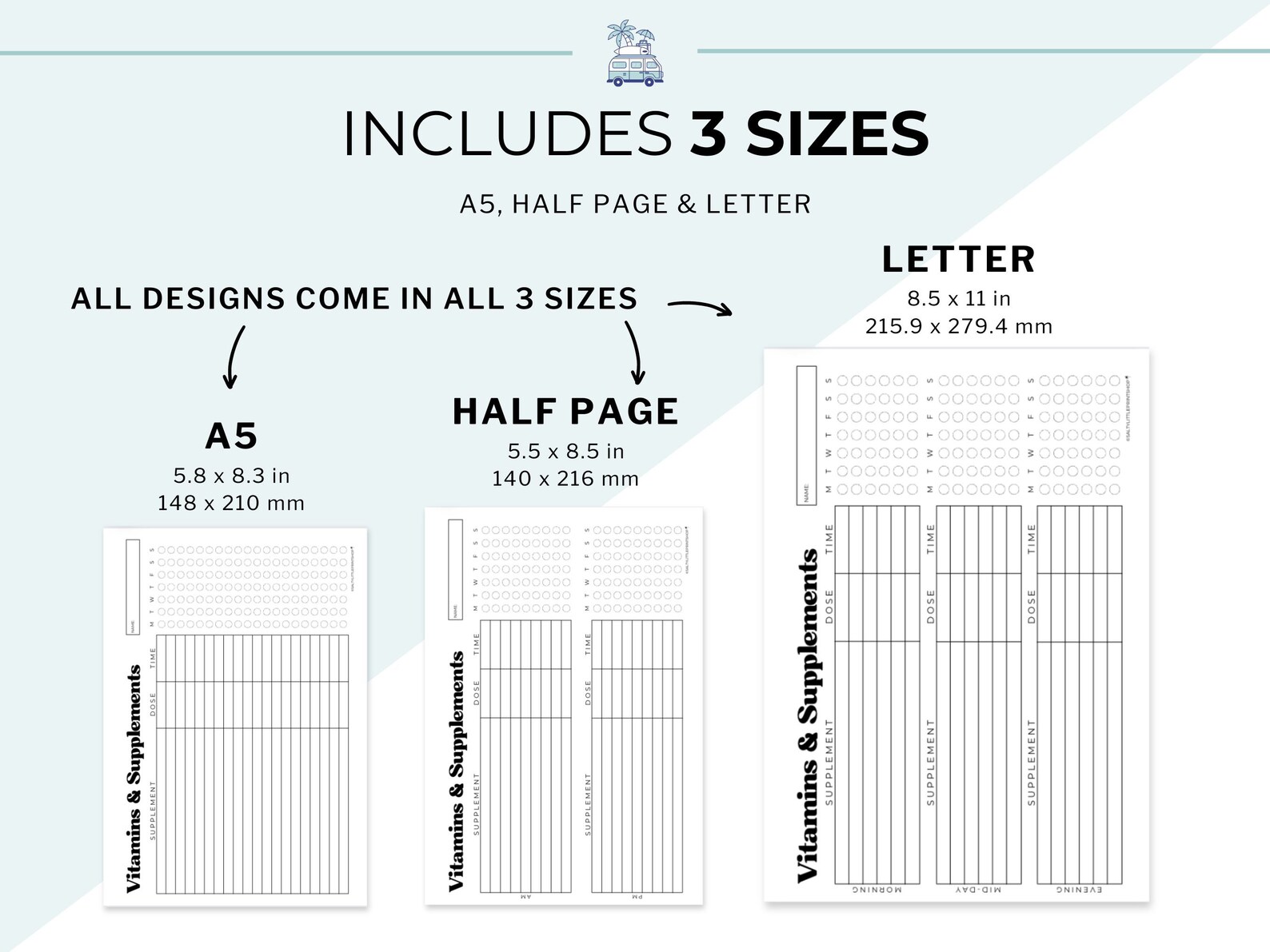 Supplement Tracker Printable Supplement Guide Organizer Vitamin Tracker ...