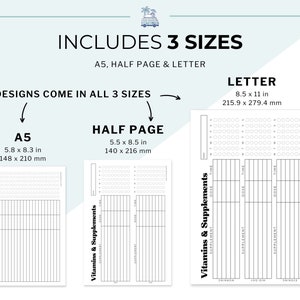 Supplement Tracker Printable Supplement Guide Organizer Vitamin Tracker ...