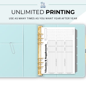 Supplement Tracker Printable Supplement Guide Organizer Vitamin Tracker ...