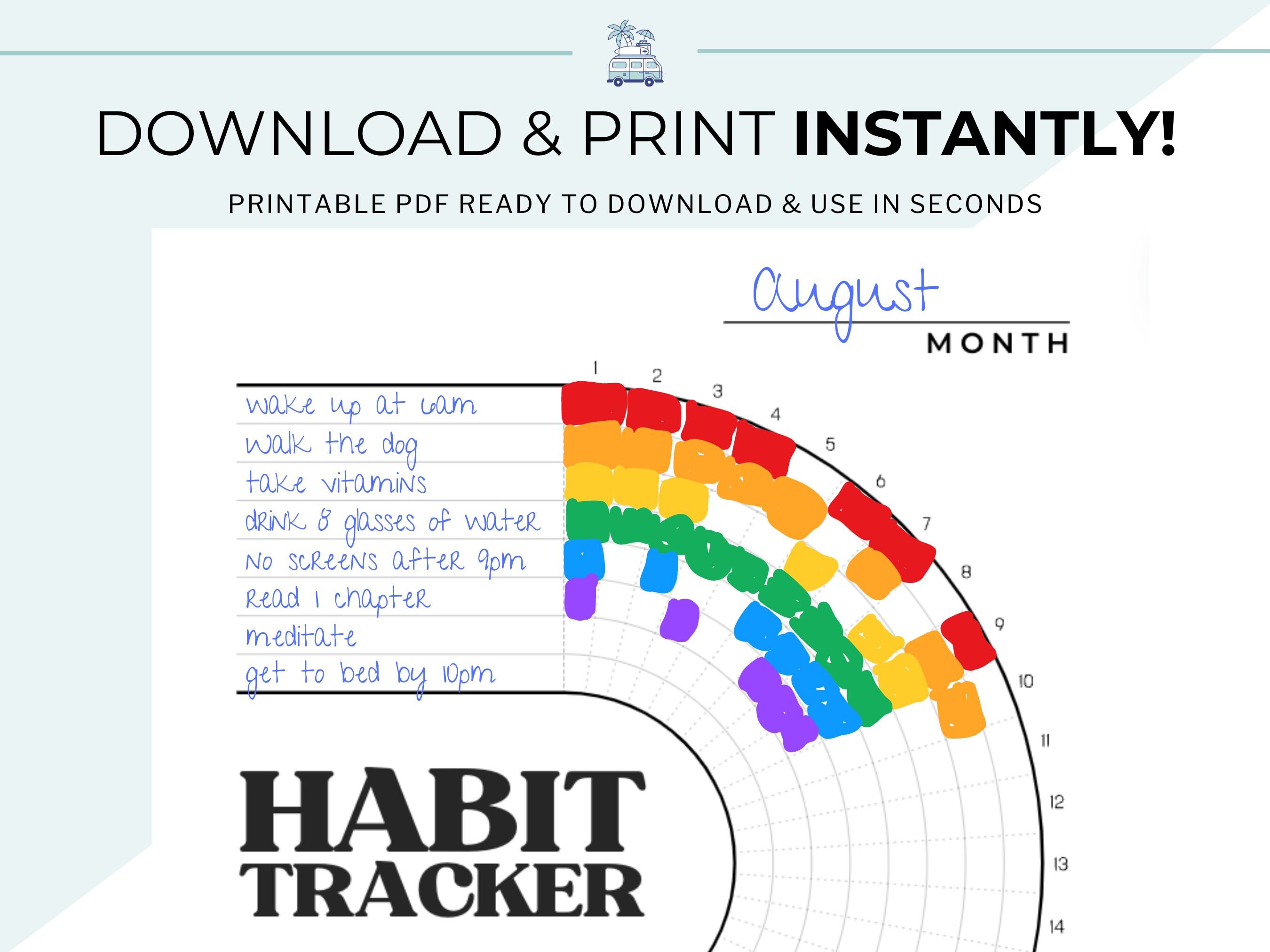 Habit Tracker Printable Daily Habit Tracker for Kids Weekly Habit ...
