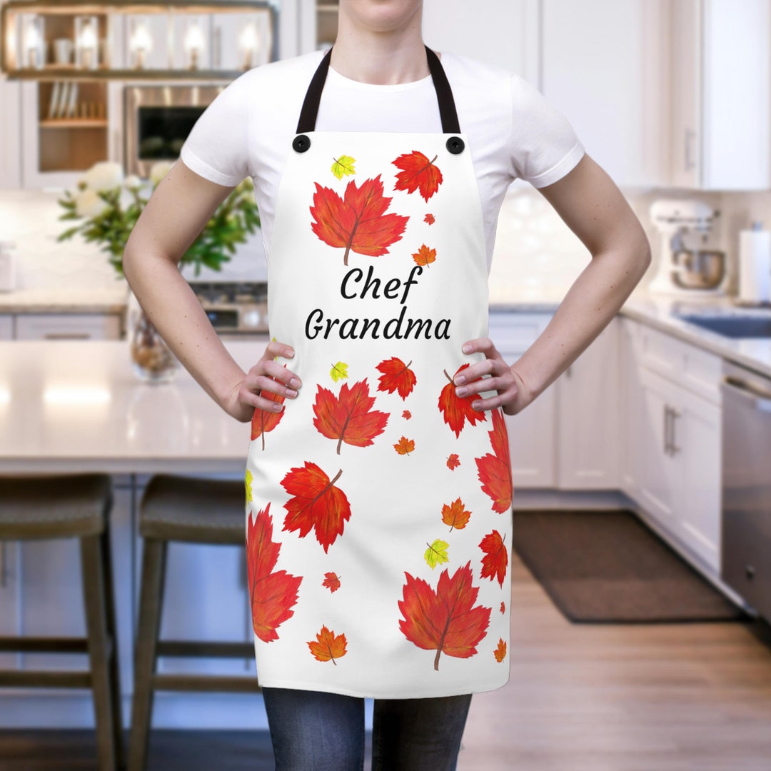 Autumn Leaves Print Kitchen Personalized Apron for Women Fall Fashion ...
