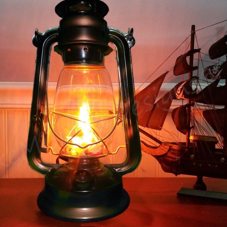 Rustic Electric Lantern Table Lamp, ANTIQUED COPPER-BRONZE | 12 ...