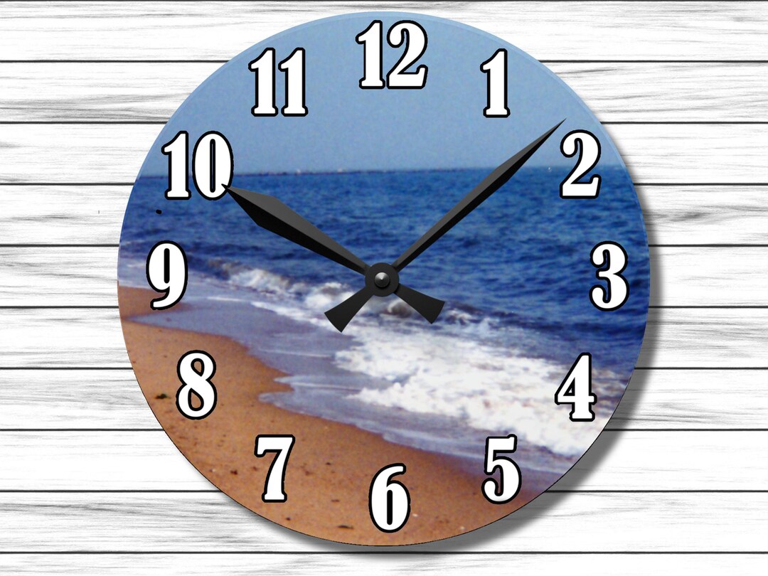 Atlantic Ocean Wall Clock | Sunny Beach Coastal Decor | Unique ...