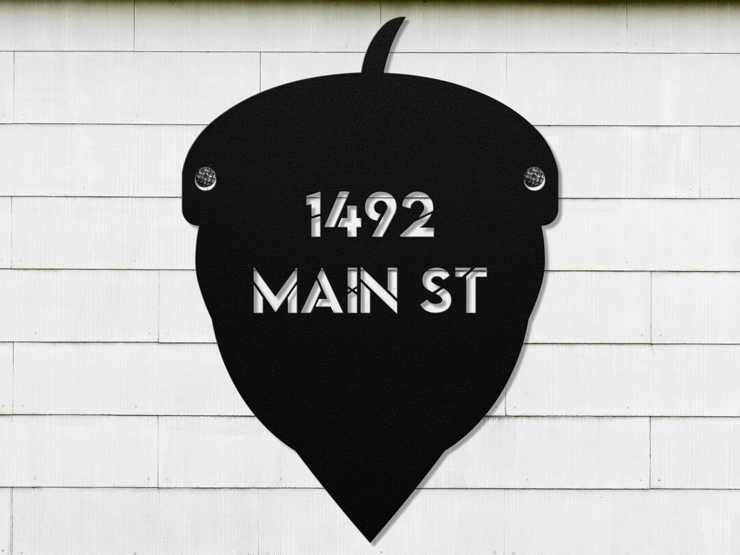 Personalized Acorn Metal Address Sign | Custom House Number Yard Sign ...
