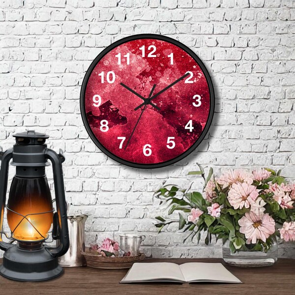 Red Kitchen Clock - Etsy