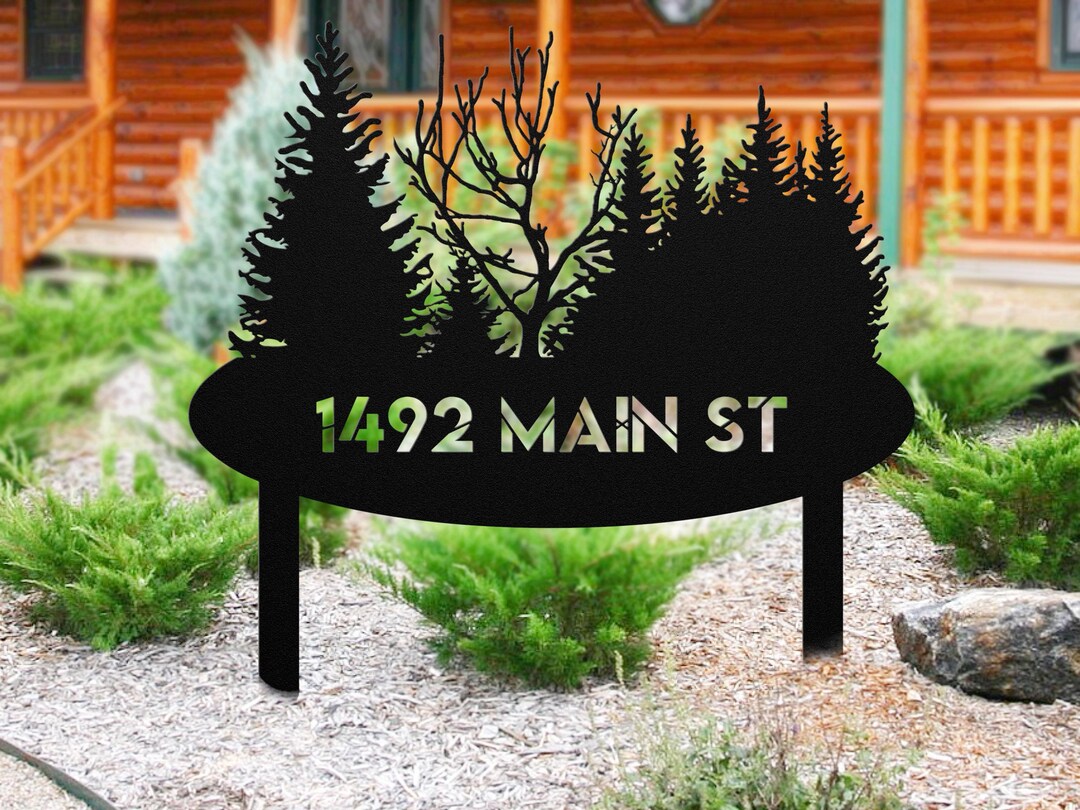 Forest Personalized House Sign, Custom Steel Sign for Nature Lovers ...