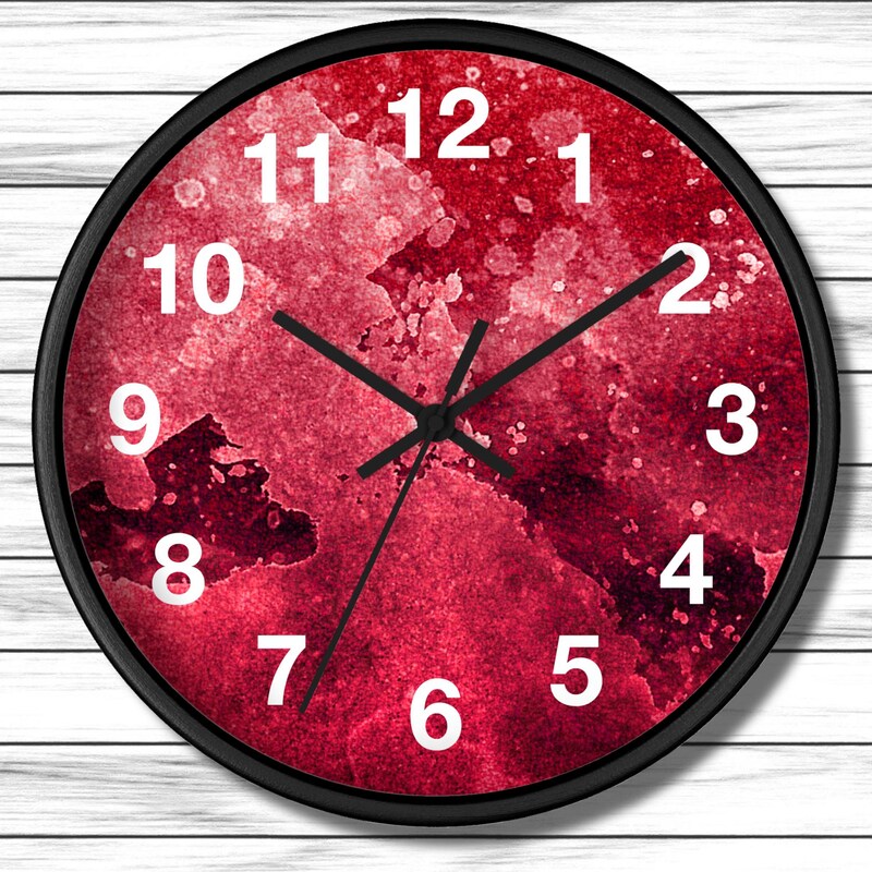 Red Kitchen Clock - Etsy