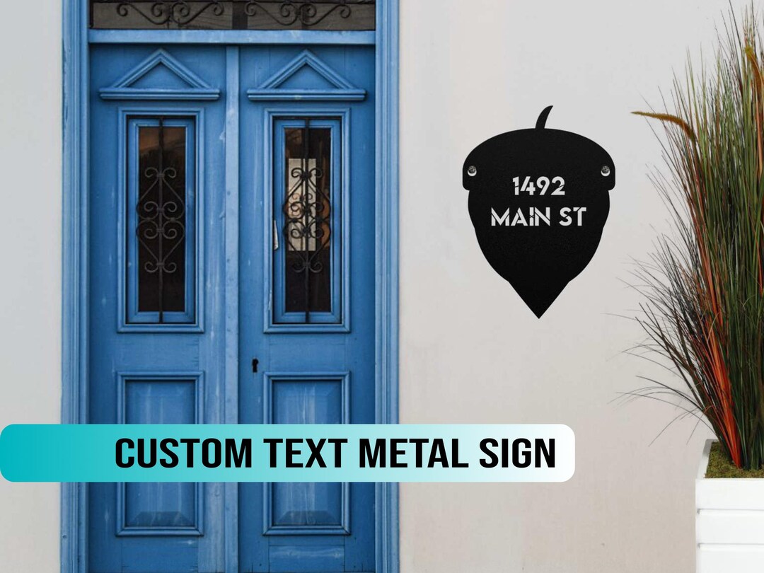 Acorn Personalized House Sign | Custom Metal Sign for Rustic Decor ...