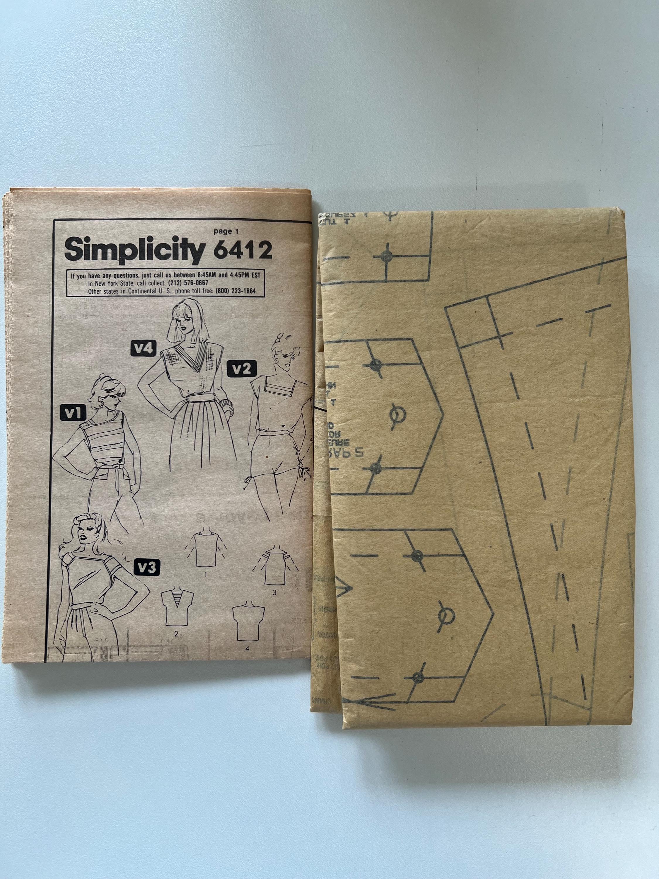 Simplicity 6412 Sewing Pattern, Size 14 UC/FF - Etsy