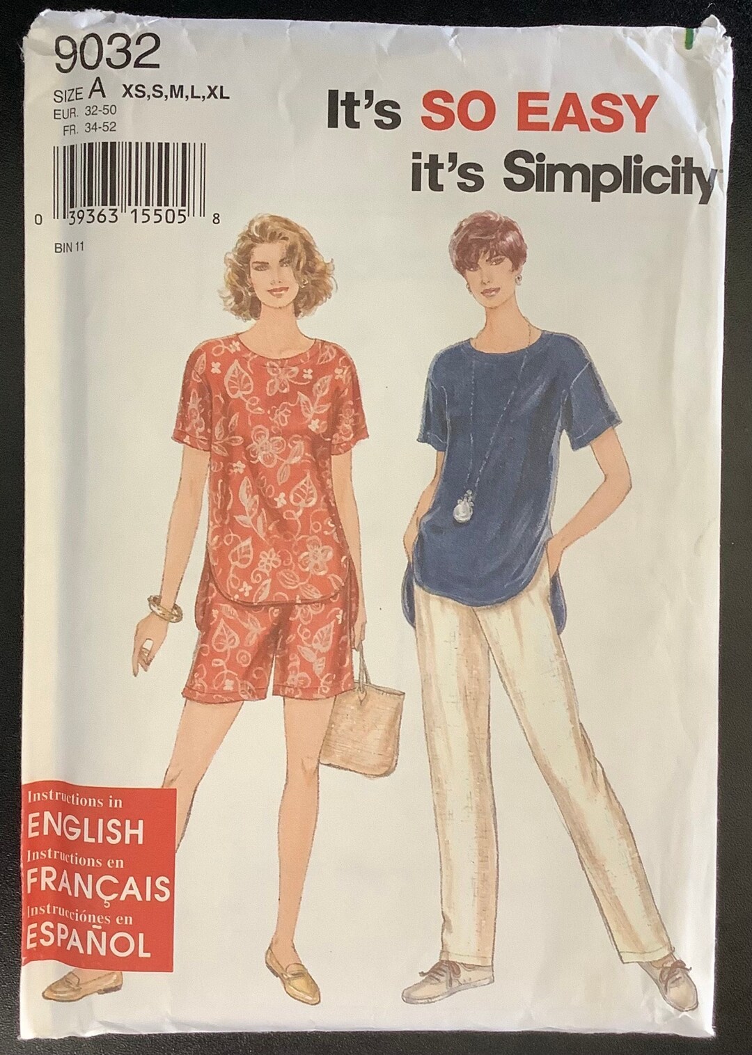 Simplicity 9032 Sewing Pattern, Sizes Xs-xl UC/FF - Etsy