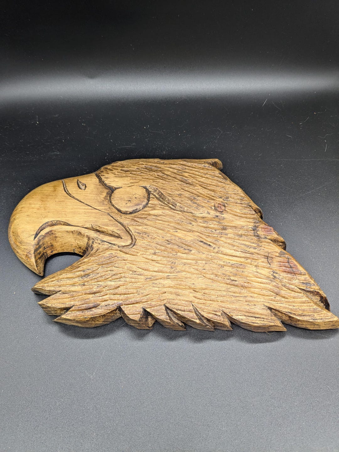 West Coast First Nations Indigenous Bald Eagle Plaque Signed Carved in ...