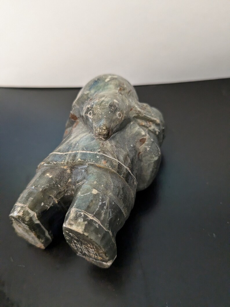 Inuit Carved Stone Eskimo and Seal Hand Done - Etsy