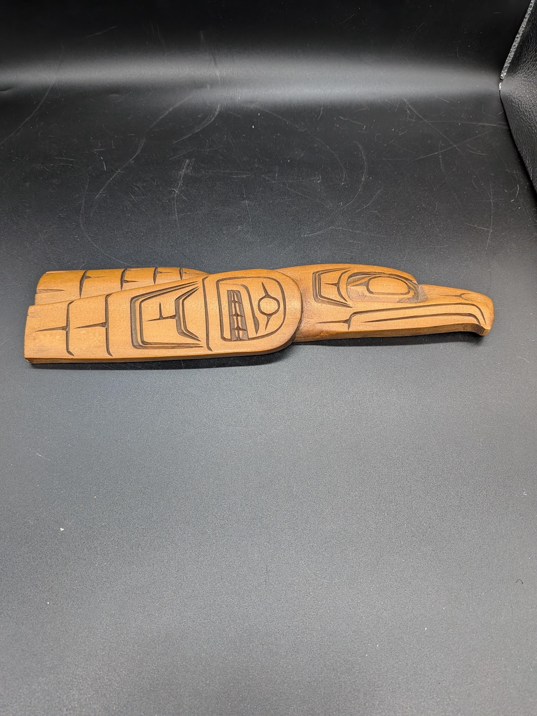 West Coast First Nations Indigenous Carved Bald Eagle Carving Signed by ...