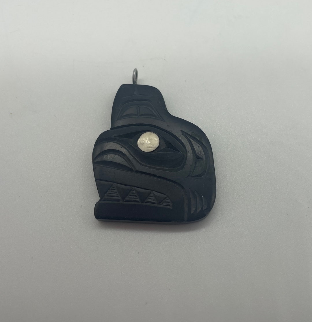 Argillite Carved Haida Shark Pendant - Etsy