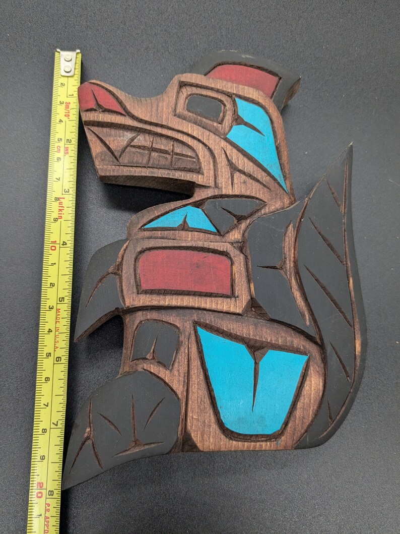 Westcoast First Nations Cedar Wolf Carving Signed - Etsy