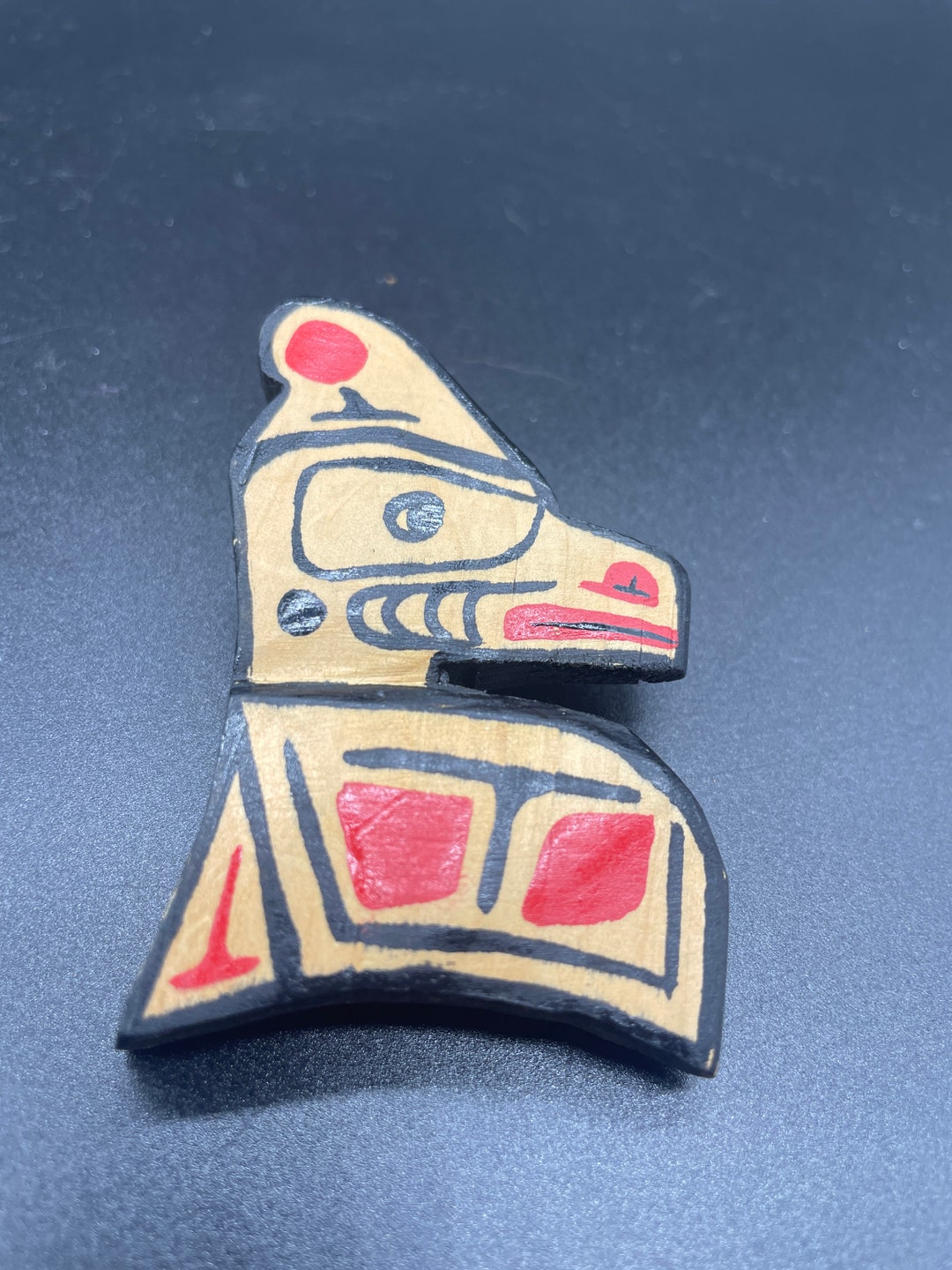West Coast Indigenous Carved Pin of a Raven - Etsy