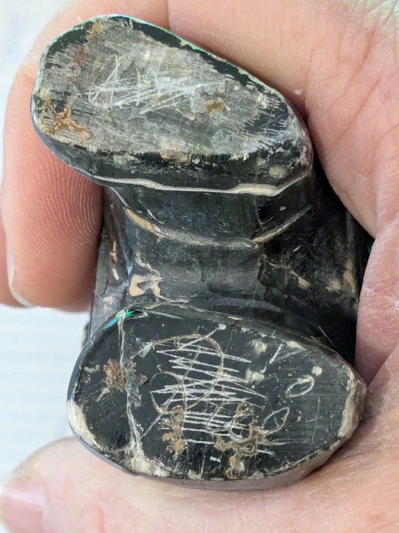 Inuit Carved Stone Eskimo and Seal Hand Done - Etsy