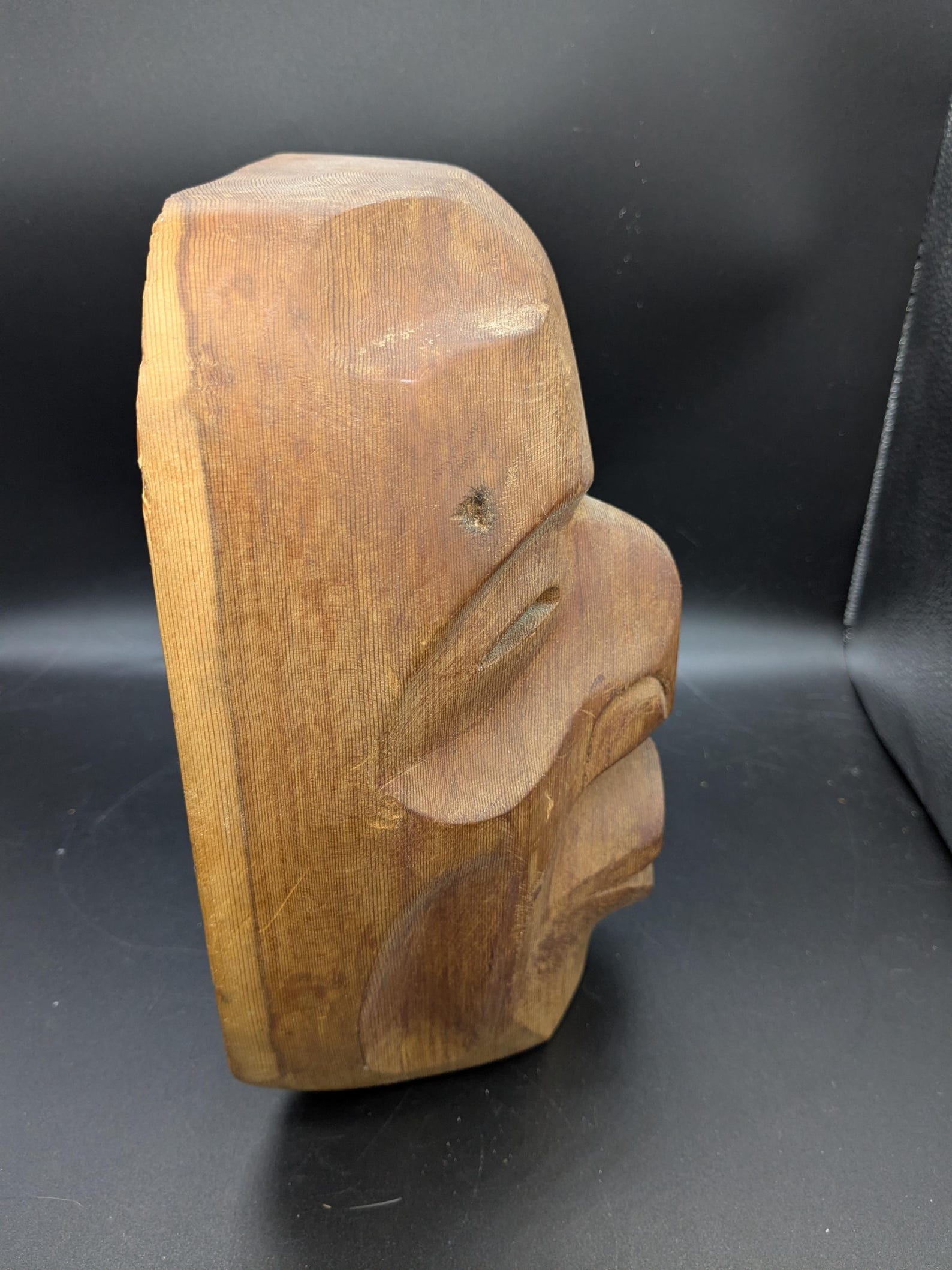West Coast Salish First Nations Indigenous Cedar Carved Wild Woman Mask ...