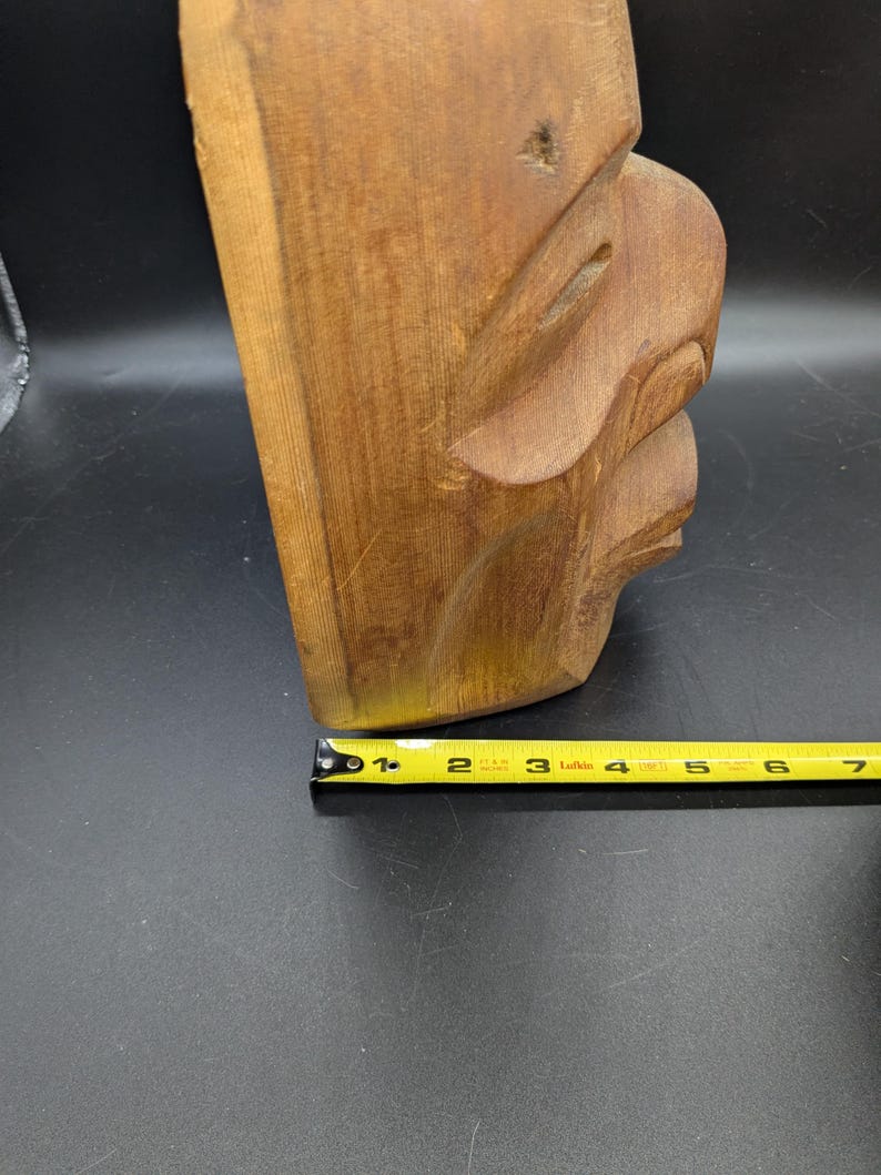 West Coast Salish First Nations Indigenous Cedar Carved Wild Woman Mask ...