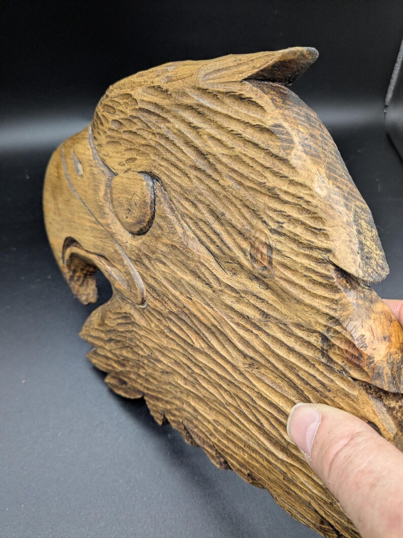 West Coast First Nations Indigenous Bald Eagle Plaque Signed Carved in ...
