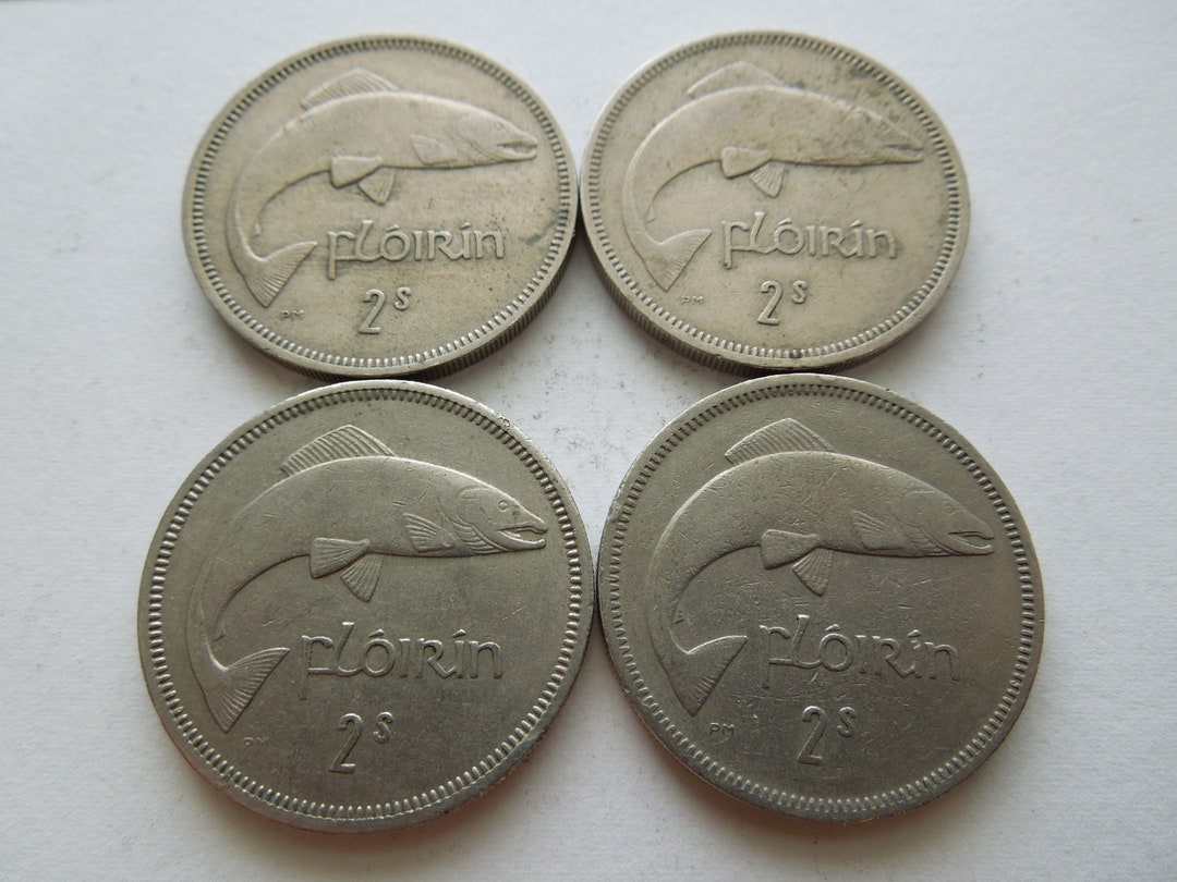 Irish Coins, Florin, 1951 to 1966, Salmon Reverse, Eire, Republic of ...