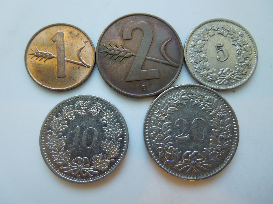 Switzerland Coins, 1 Rappen to 20 Rappen, 1954 to 2000 - Sell by the ...