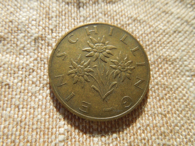 Austrian Coins, 1 Schilling, 1960 to 1986, Edelweiss Flower, Many Years ...