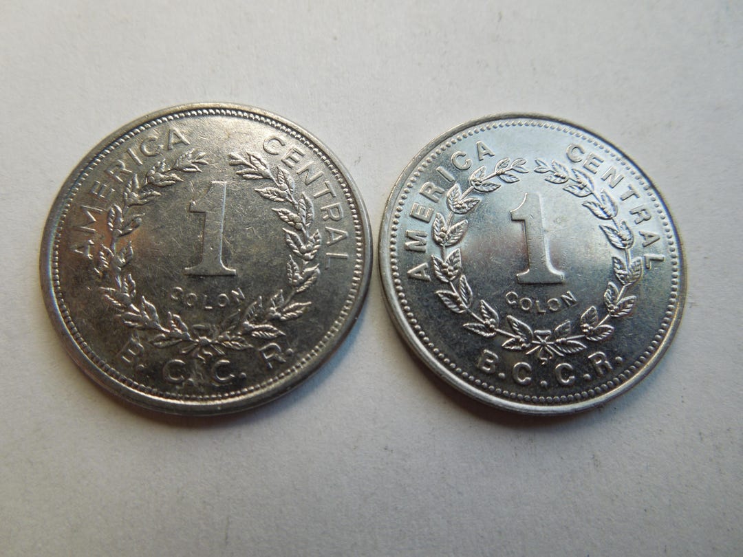 Costa Rica Coins, 1 Colon to 5 Colones, 1982 to 1997 - Sell by the ...