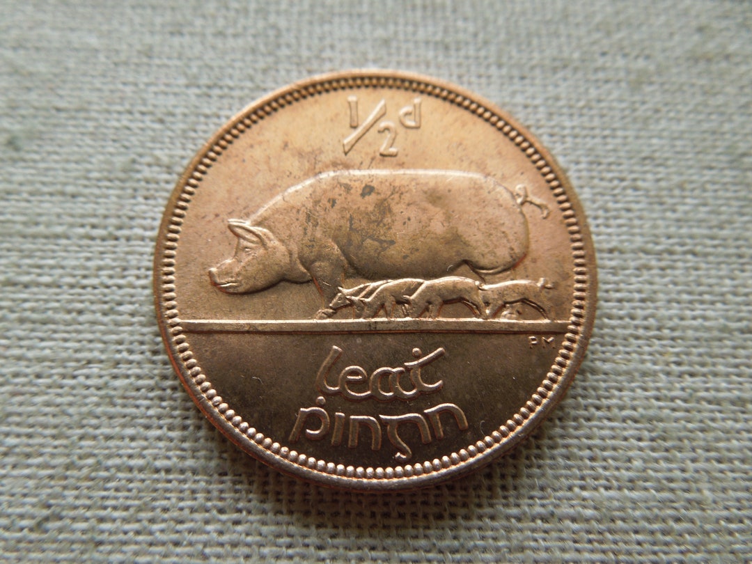 Irish Half Penny, 1967, Pigs Reverse, Uncirculated Red Coins - Sell by ...