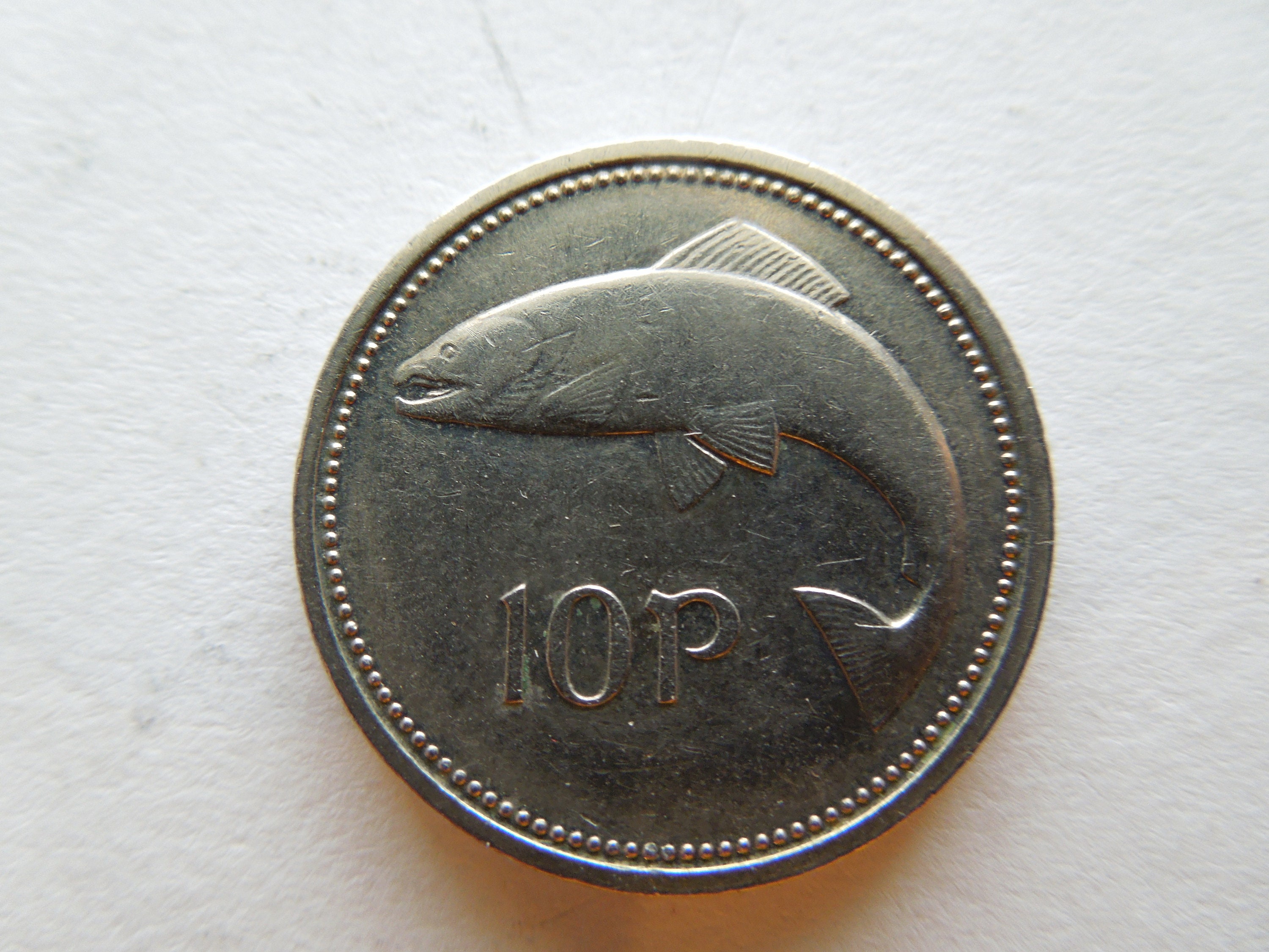 Irish 10 Pence, Salmon, Decimal, Large and Small Sizes, Eire Coins ...