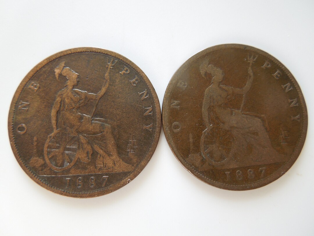 Queen Victoria Penny, 1887 to 1891, British Large Bronze Penny Sell by ...