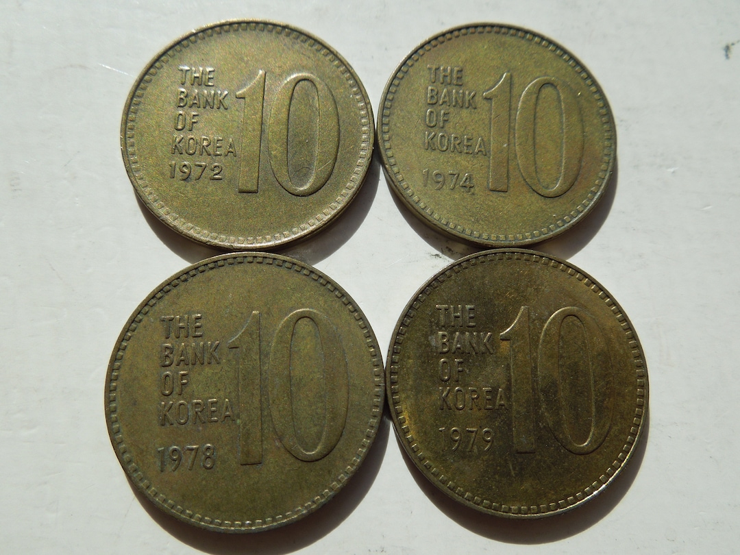 South Korea Coins, 10 Won, 1970 to 1996, Several Years Available, Sell ...