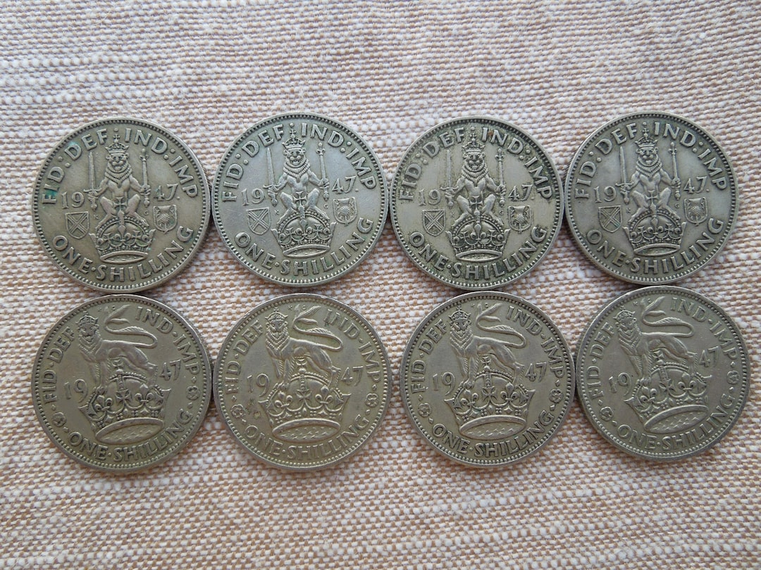 King George 6th, British Shilling, 1947 to 1951, Scottish and English ...