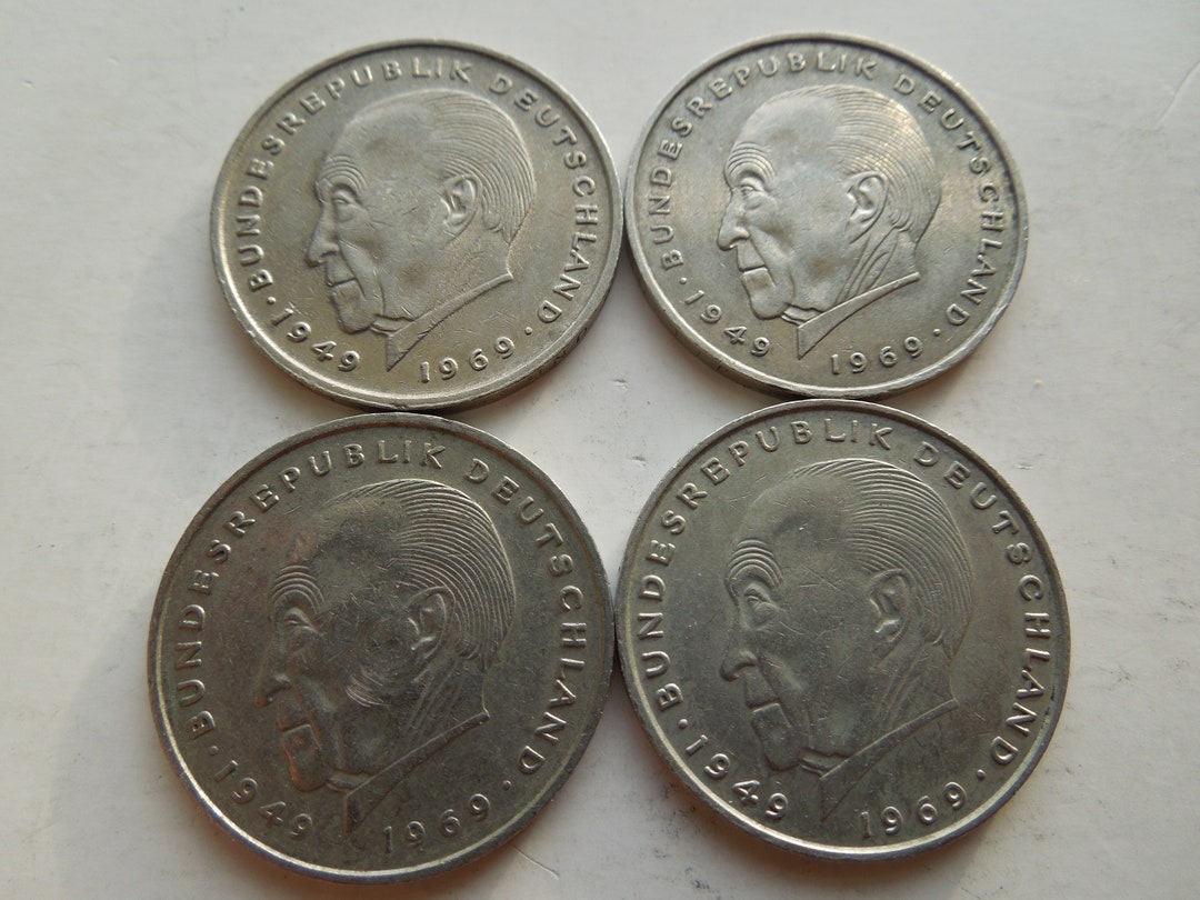 Germany 2 Deutsche Mark Coin, 1970 to 1979, Konrad Adenauer - Sell by ...