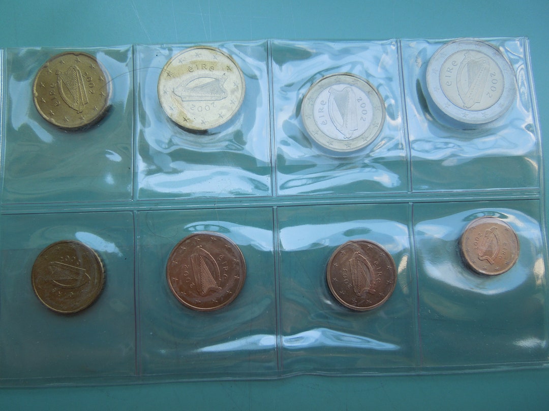 Ireland Euro Coin Set, Uncirculated 1 Euro Cent to 2 Euros, 8 Coin Set ...