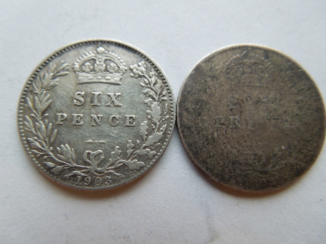 British Sixpence, 1903 to 1910, Silver, Victoria, Edward 7th - Sell by the Piece - Etsy