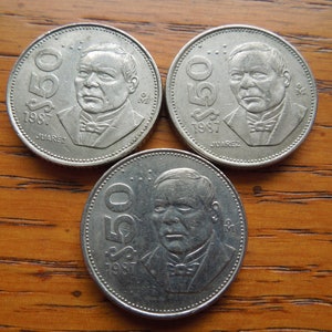 Mexico Coins, 50 Pesos, 1984 to 1990, Juarez - Sell by the Piece - Etsy