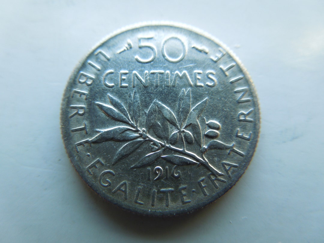 French Coins, Silver Half Franc to 1 Franc, 1916 to 1918 - Sell by the ...